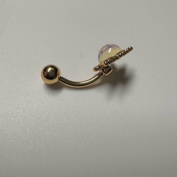 body gems | Jewelry | Body Gems Navel Ring 4g Surgical Steel Dangle Simulated Opal Navel Belly ...